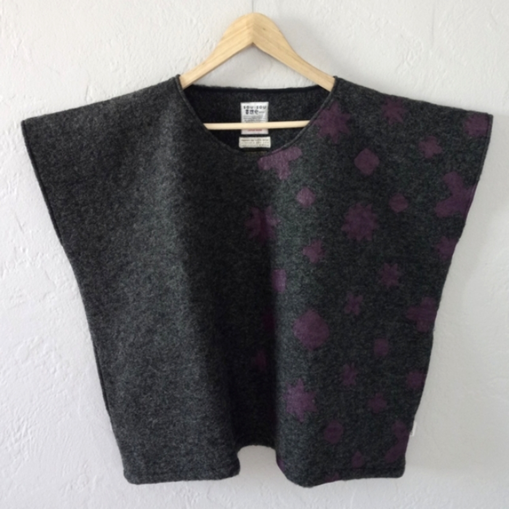 Sou Sou Kyoto Japan Italian Wool Blend Square Top Ves… - Gem